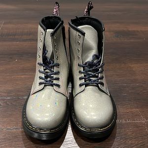 Dr. Martens | Shoes | Dr Martens Doc Silver Rainbow Combat Boots | Poshmark
